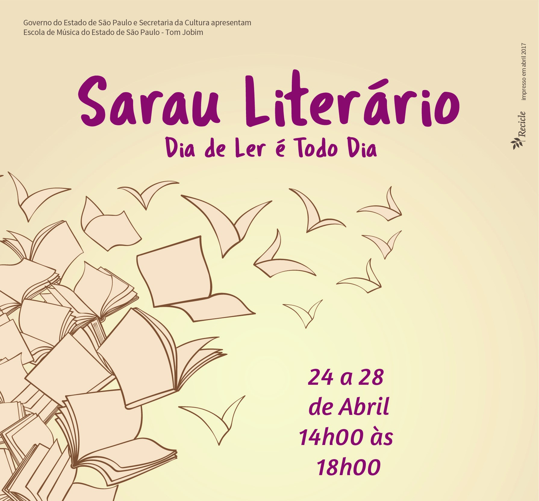 Santa Marcelina Cultura – 3º Sarau Literário – Dia de Ler é Todo Dia